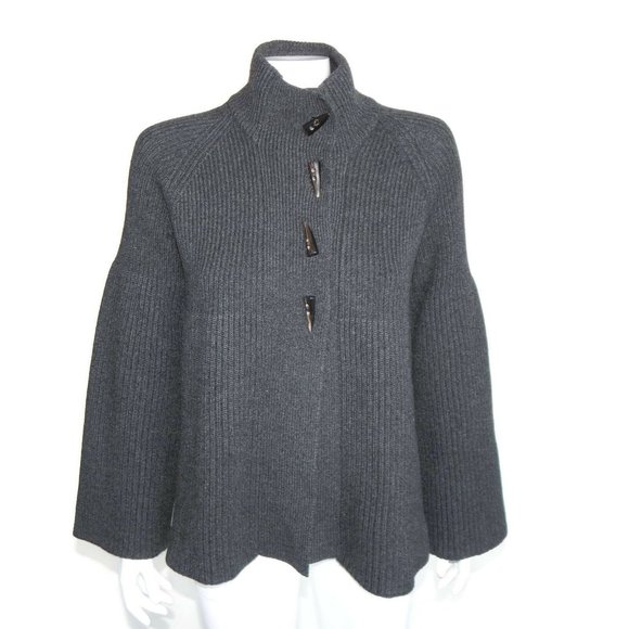 Qi | Sweaters | Qi 0 Cashmere Grey Toggle Button Cardigan Sweater ...